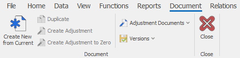 Document command ribbon | ERP.net Windows Client