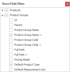Customizing filters | ERP.net Windows Client